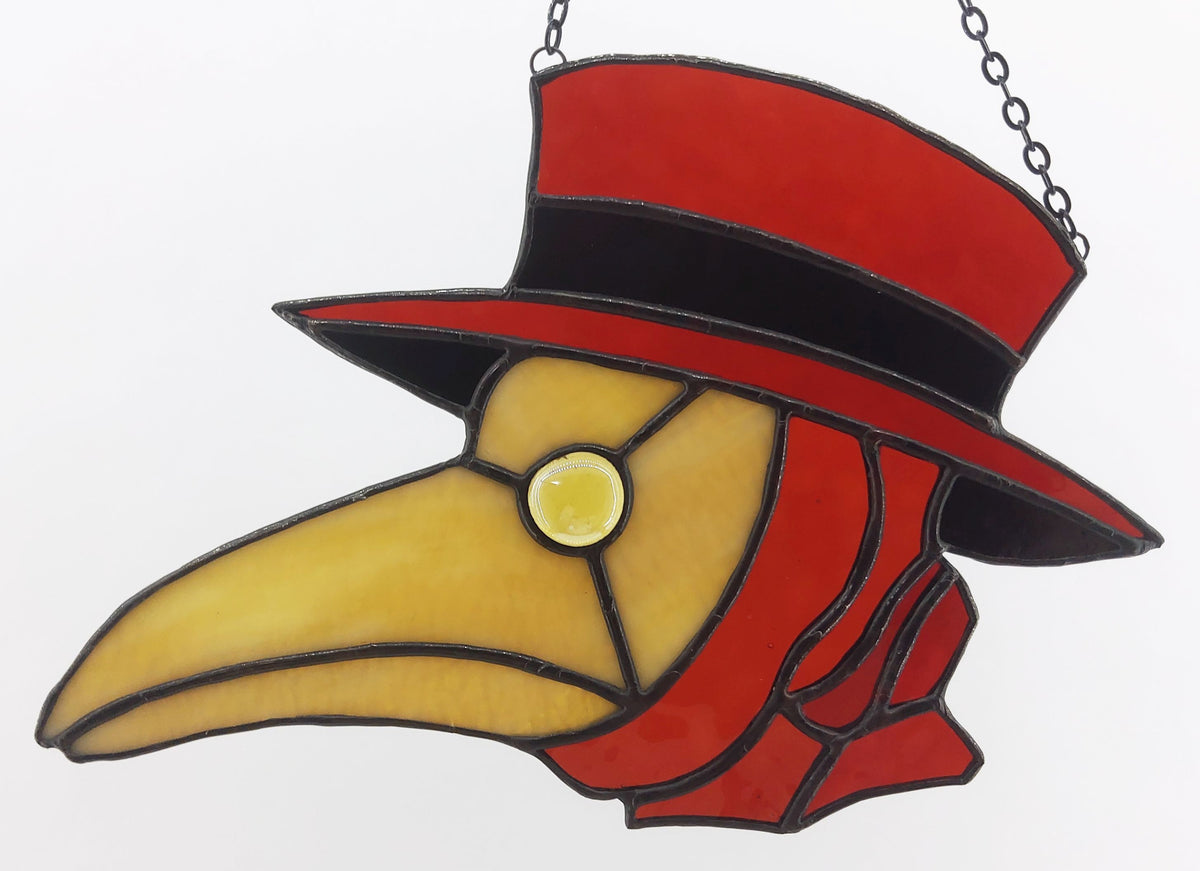 Plague Doctor Suncatcher - Red – Dark Rain Design